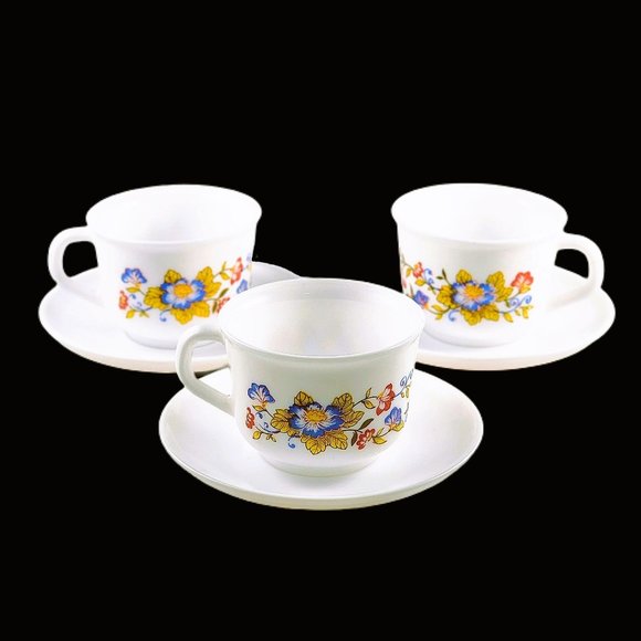 Aropal/France | Dining | Vintage Milk Glass Demitasse Mug Cup Saucer ...